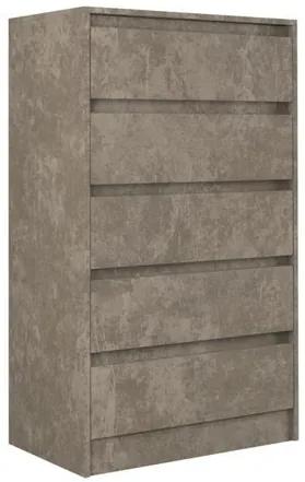 Komoda 5 šuplíků Karo K5 beton