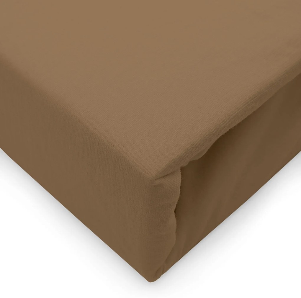 ELASTICKÉ JERSEY PROSTĚRADLO 200X220 CM, VÝŠKA 30 CM HNĚDÁ