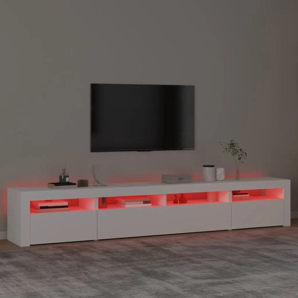 TV skříňka s LED osvětlením bílá 240x35x40 cm 3152722