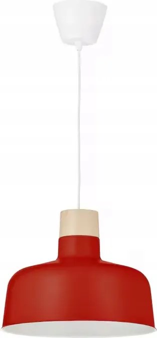 Ikea Bunkeflo Závěsná lampa, červená/bříza, 36 cm