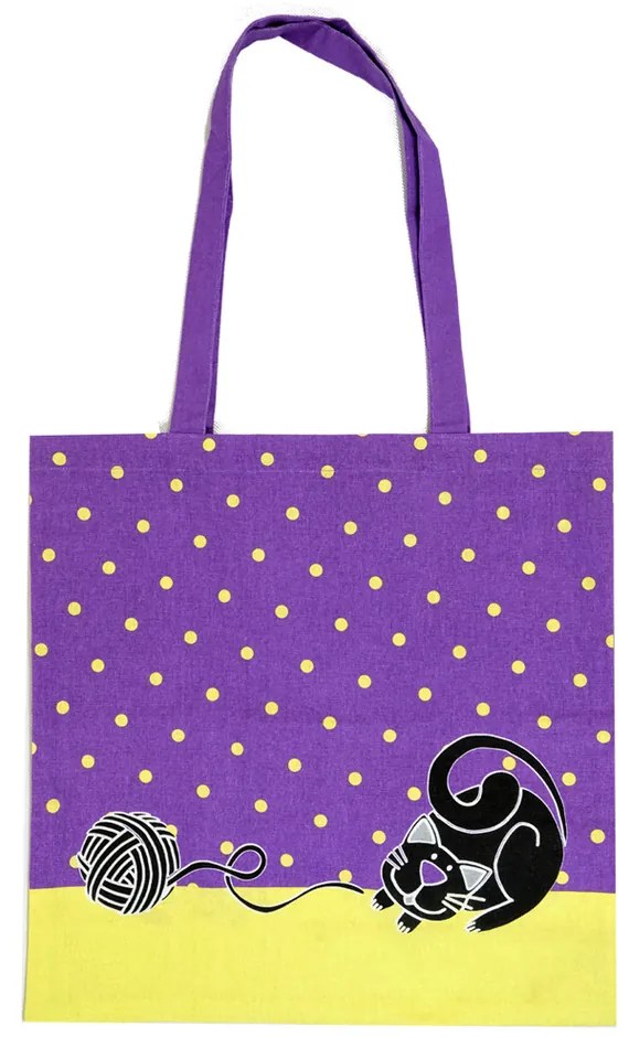 Trade Concept Nákupní taška Kočka fialová, 40 x 42 cm