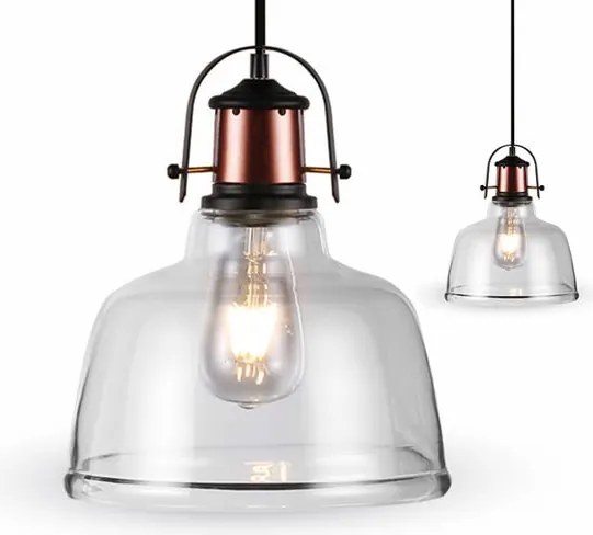 Závěsná lampa Loft Industriální lustr sklo E27