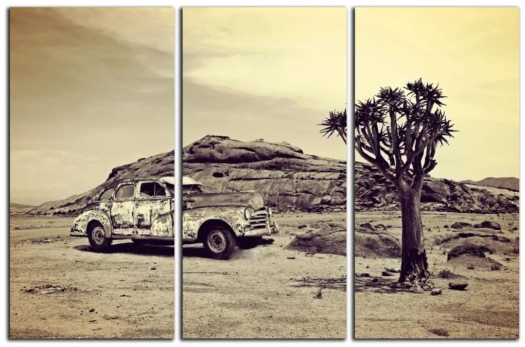 Obraz Auto v poušti , vícedílný