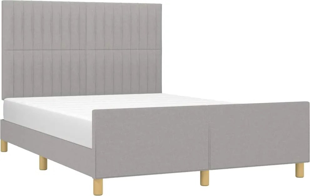Rám postele bez matrace světle šedý 140 x 190 cm textil 3125211
