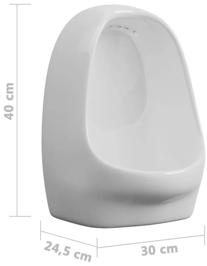 vidaXL Marketos Závěsný pisoár se splachovacím ventilem keramický bílý