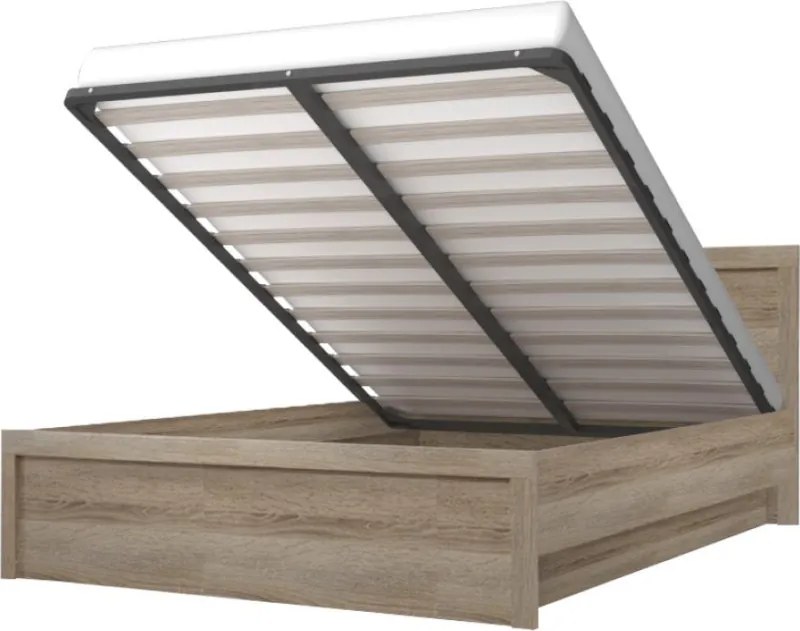 Postel s úložným prostorem, 140x200, dub sonoma, JESI NEW Kondela 0000408046