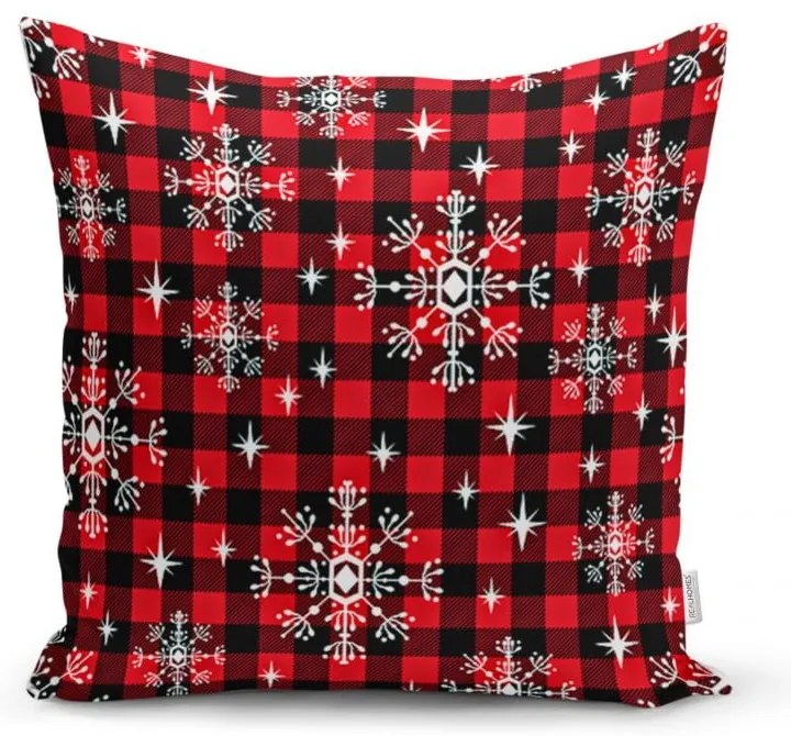 Sada 4 vánočních povlaků na polštář a běhounu na stůl Minimalist Cushion Covers Christmas Tartan