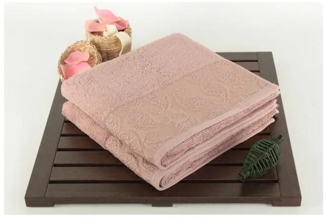 Sada 2 pudrově růžových ručníků ze 100% bavlny Sal Dusty Rose, 50 x 90 cm