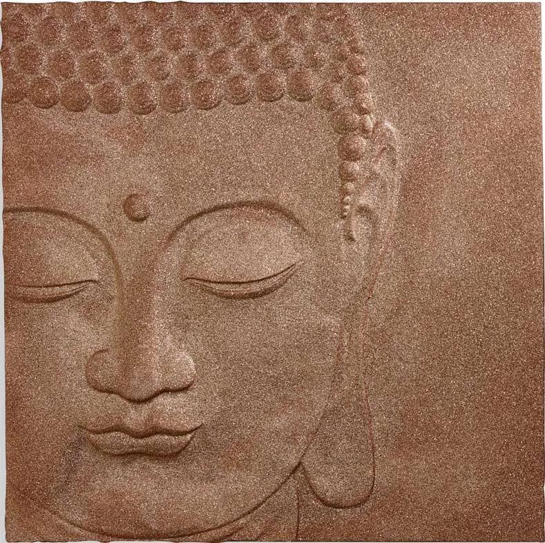 Třpyťivý 3D obraz -  Copper Buddha