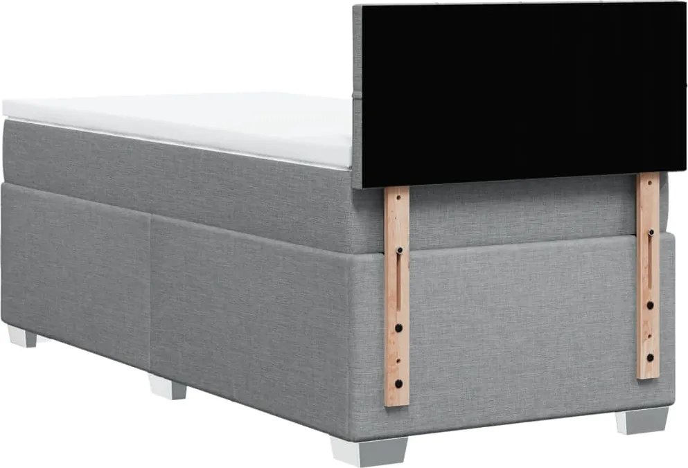 Box spring postel s matrací světle šedá 90x200 cm textil 3285771