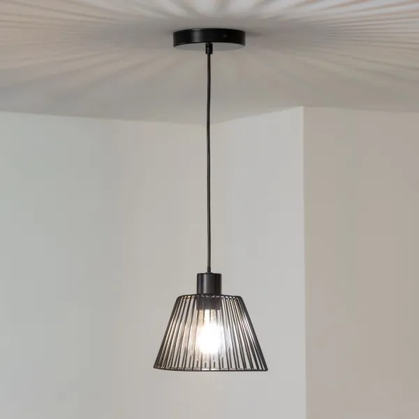 Brilagi - LED Lustr na lanku CERIA WIRE 1xE27/40W/230V pr. 21 cm černá