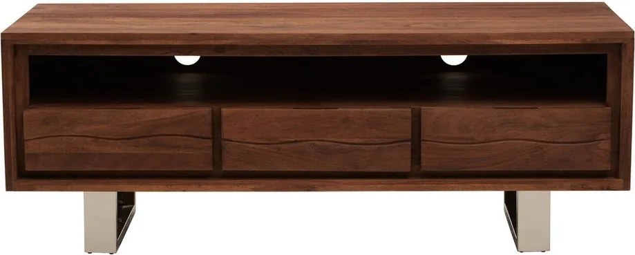 TV stolek z masivu akácie v tmavě přírodní barvě 140x52x50 cm Simla – Premier Housewares