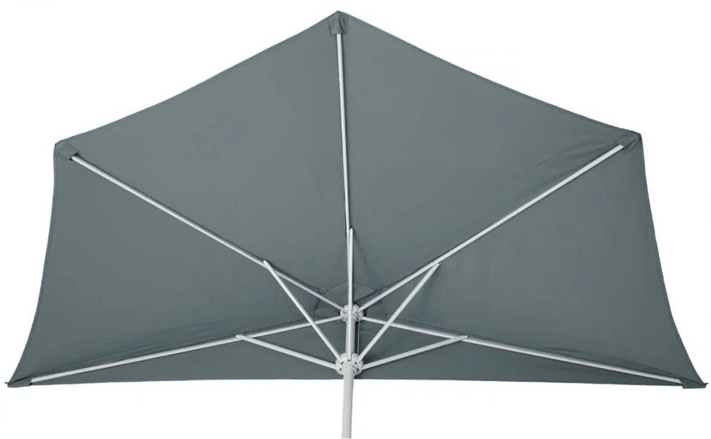 Slunečník půlkruh Parla - polyester/hliník - 270cm antracit se stojanem