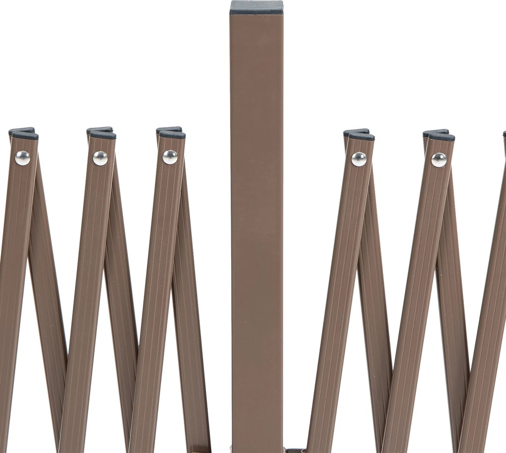 Outsunny Nůžková zábrana Nůžková zábrana výsuvná 52-405cm Zahradní hliníková hnědá H103,5cm | Aosom