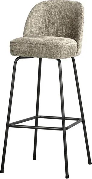Krémová sametová barová židle (výška sedáku 79 cm) Vogue – WOOOD