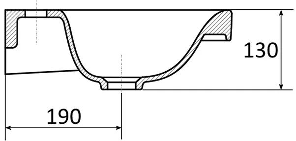 A-Interiéry Nábytkové keramické umyvadlo Vacha 49 (49x37x13 cm) - vacha_49