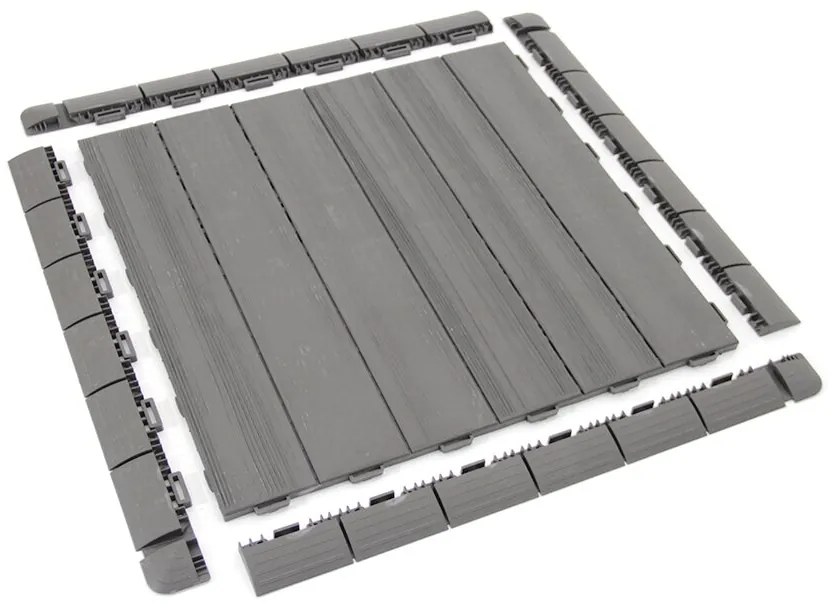 Plastová dlažba Linea Marte II 56,3 x 56,3 x 1,3 cm, tmavě hnědá