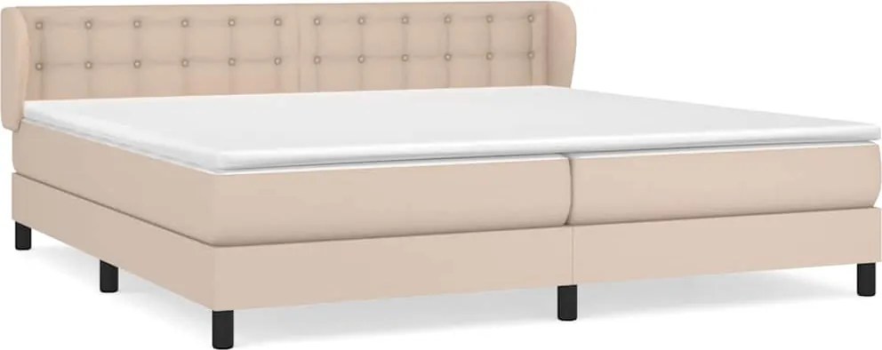 Box spring postel s matrací cappuccino 200 x 200 cm umělá kůže 3127336