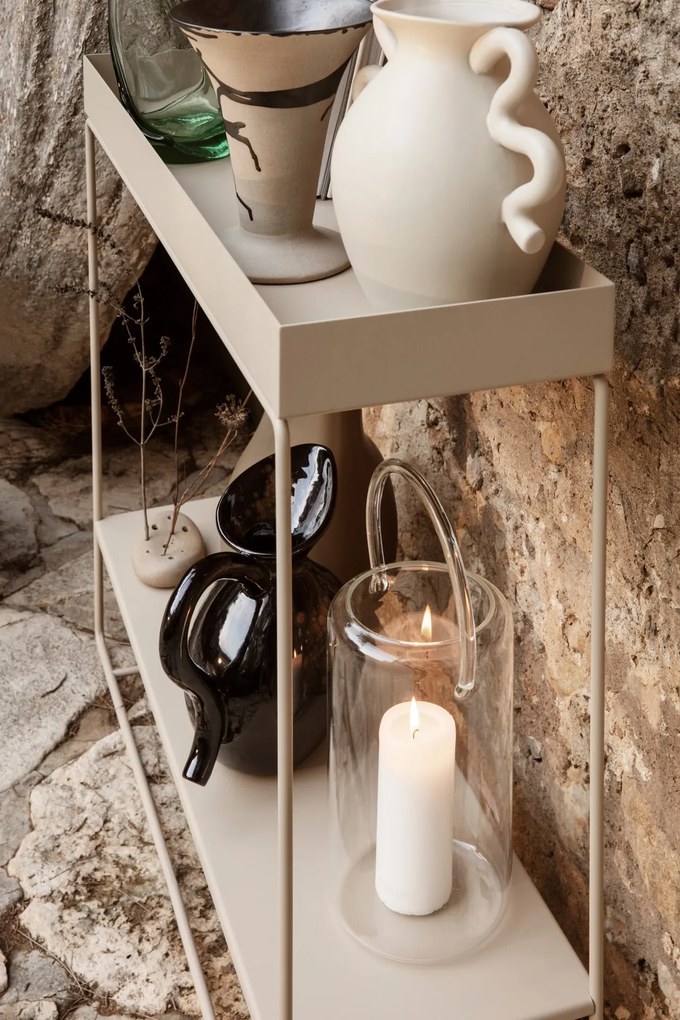 Ferm Living Stojan na květiny Plant box Two-tier Cashmere, béžová barva, kov