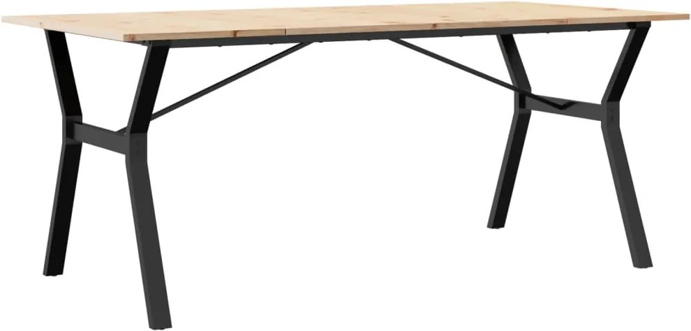Jídelní stůl s Y rámem 180 x 90 x 75 cm borové dřevo a ocel 3282722