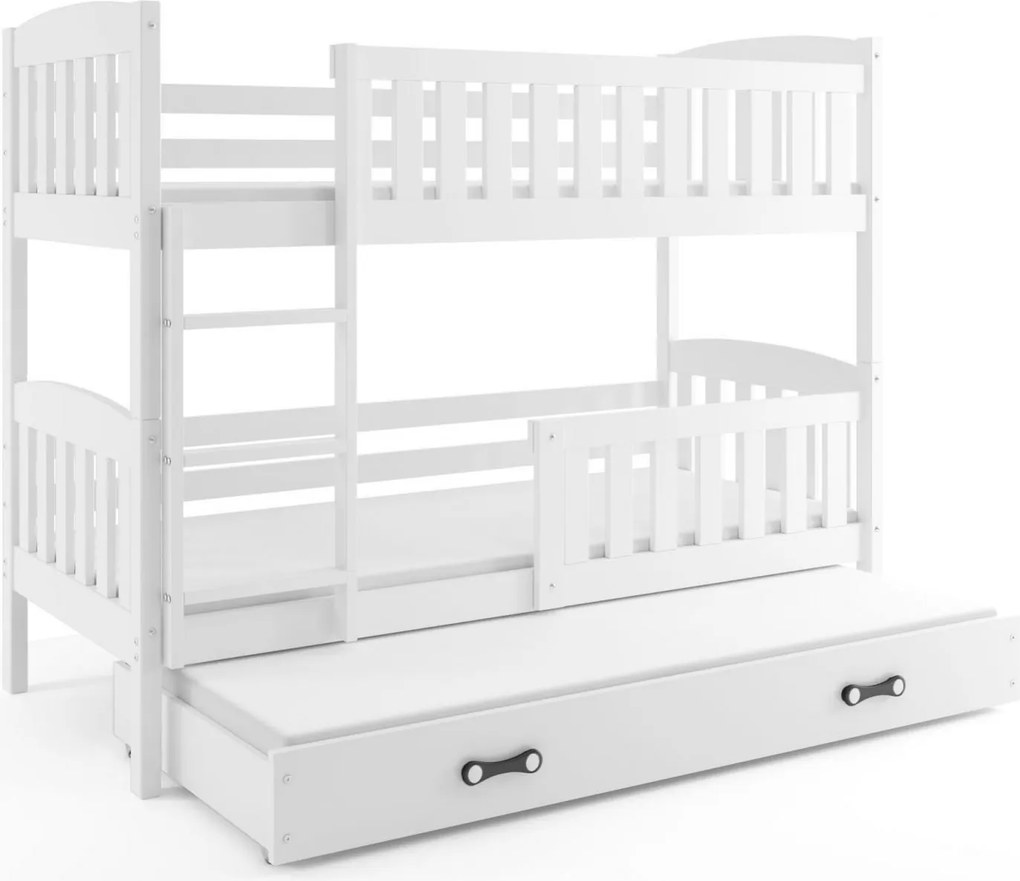 FALCO Patrová postel s přistýlkou Kuba bílá/bílá