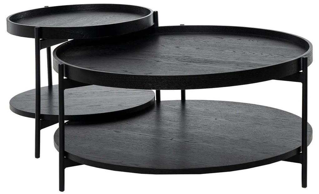 Konferenční stolek lanyd ø 80 cm černý MUZZA