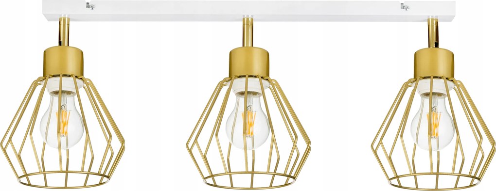 Lampa stropní svítidlo stropní lustr pohyblivý loft zlatý