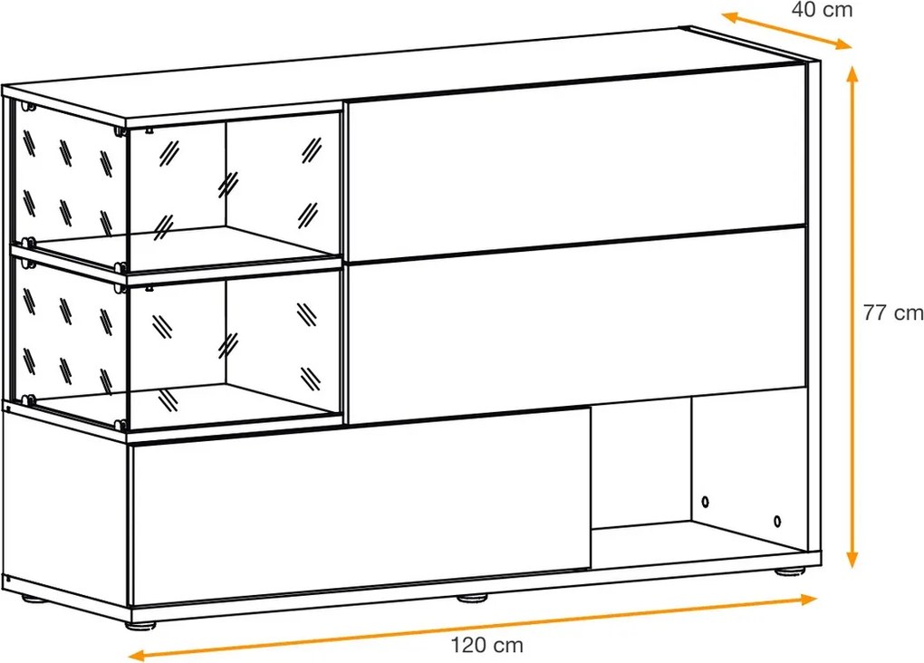Komoda VARECIA bílá/perla elm