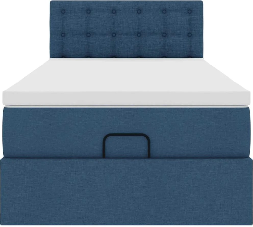 Osmanský postel s matrací modrá 90x200 cm textil 3311600