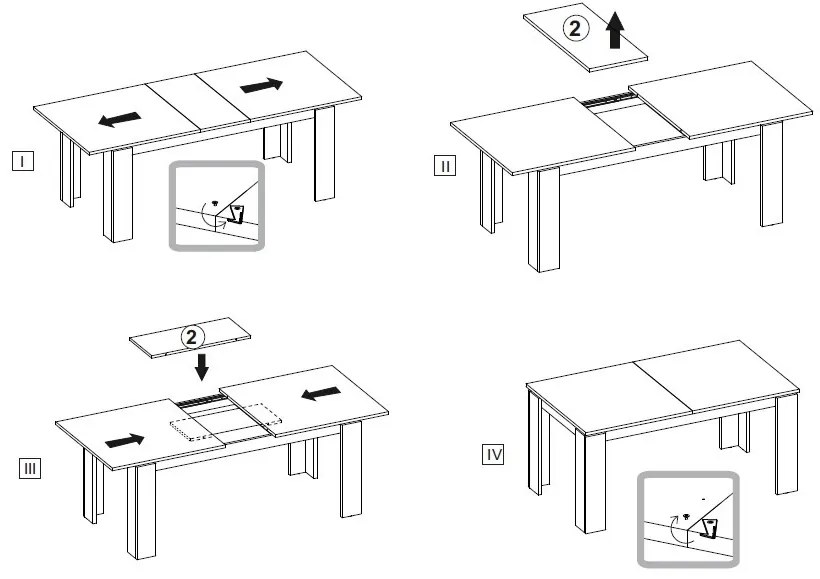 Rozkládací jídelní stůl Titan 160x90 cm, bílý