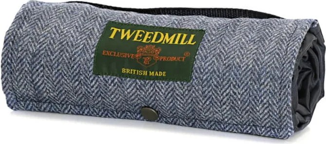 Pikniková tvídová deka Walker Herringbone Blue Moon 66 x 98 cm Tweedmill