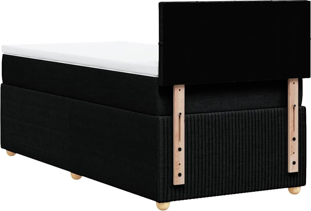 Box spring postel s matrací černá 90x190 cm textil 3287313