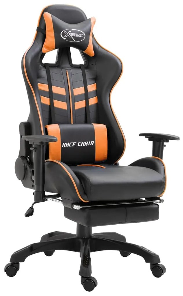 20206 vidaXL Herní židle s podnožkou oranžová umělá kůže