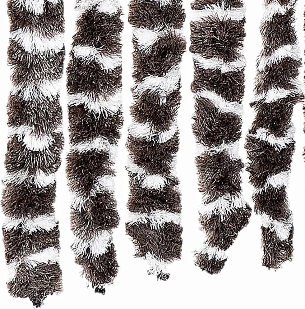 Závěs proti hmyzu hnědý a bílý 90 x 220 cm Chenille 325452
