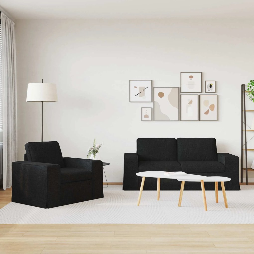 Set pohovek 2 ks Černá textil 3407546