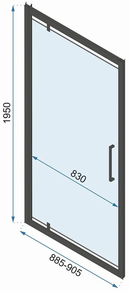 Rea Rapid Swing, 3-stěnový sprchový kout 90(dveře) x 90(stěna) x 195 cm, 6mm čiré sklo, chromový profil, KPL-09119