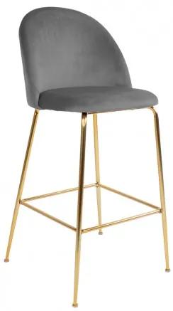 Barový set 2ks židlí LAUSANNE + stůl BOLZANO ø70x105cm,šedá, mosaz House Nordic SET1001264