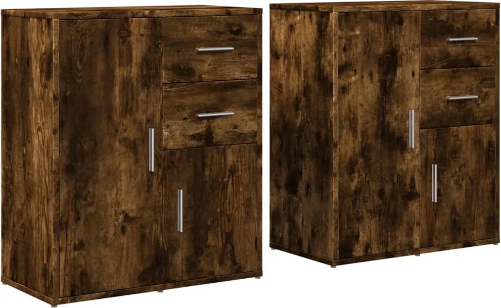 Příborníky 2 ks kouřový dub 60 x 31 x 70 cm kompozitní dřevo 3276564