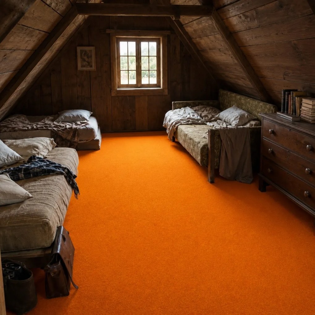 Beaulieu International Group, Metrážový koberec Destiny 0470 Orange, na míru, šíře 4m, oranžová, filc, dětský pokoj