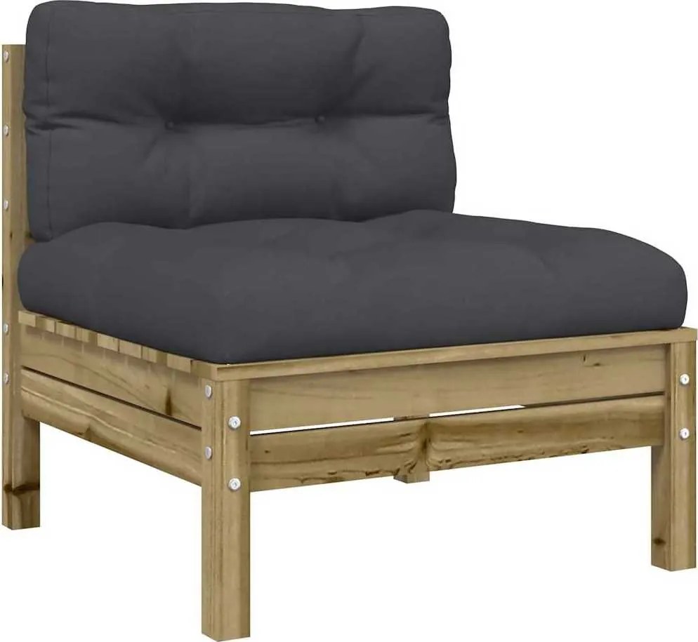 vidaXL 3dílná zahradní sedací souprava a podušky masivní borovice [838175] Barva: Přírodně impregnované