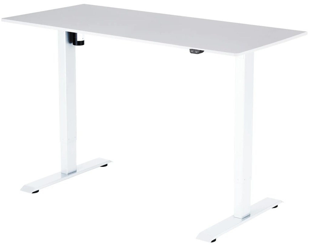 Výškově nastavitelný stůl Liftor 2segmentové nohy bílé,   deska 1380 x 650 x 18 mm bílá