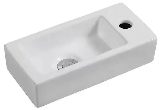 Erga Indie, keramické umyvadlo na zavěšení/desku 500x245x130 mm, bílá lesklá, ERG-V03-YT-011-WH