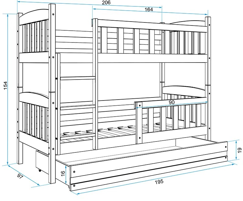 Falco Patrová postel Kuba bílá
