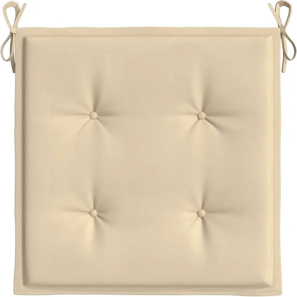 Podušky na zahradní židli 6 ks béžové 40x40x3 cm látka oxford 314009