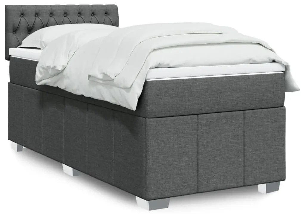 Box spring postel s matrací tmavě šedá 80 x 200 cm textil 3286903