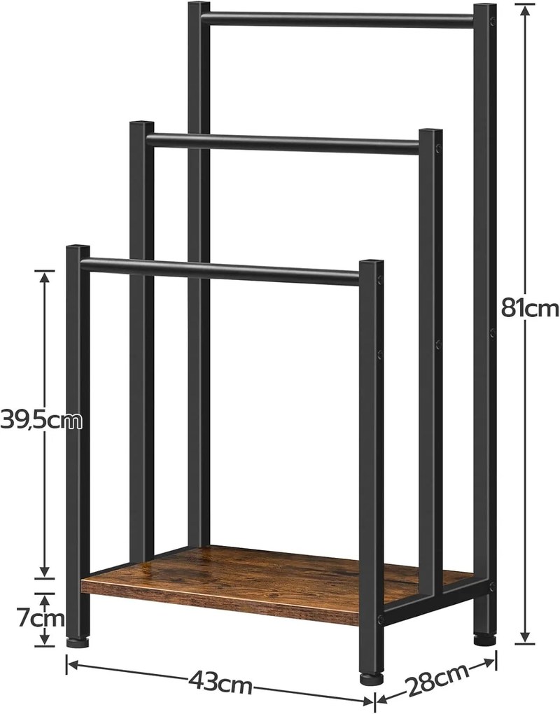 Stojan na ručníky Vasagle Leon hnědý/černý