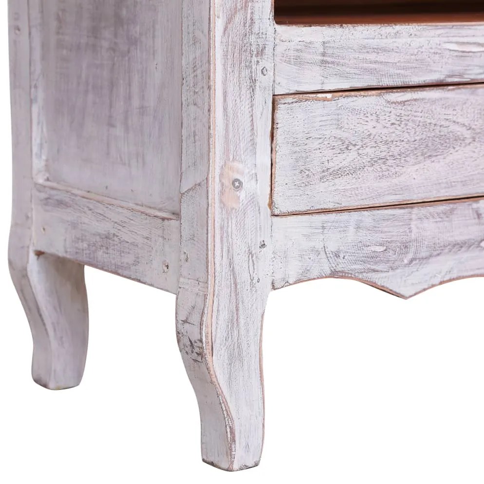 TV stolek Greyson - masivní recyklované dřevo - bílý | 120x30x40 cm