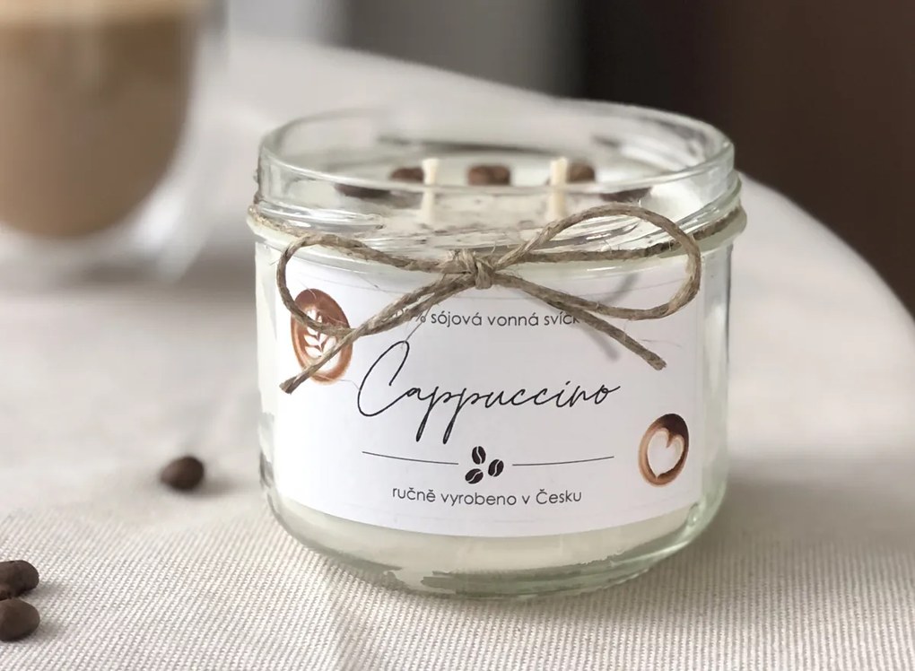 Sójová vonná svíčka vůně káva Cappuccino