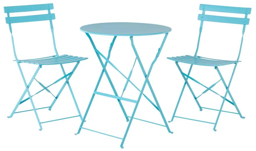 Venkovní modrá bistro sada skládacího stolu a židlí - FIORI