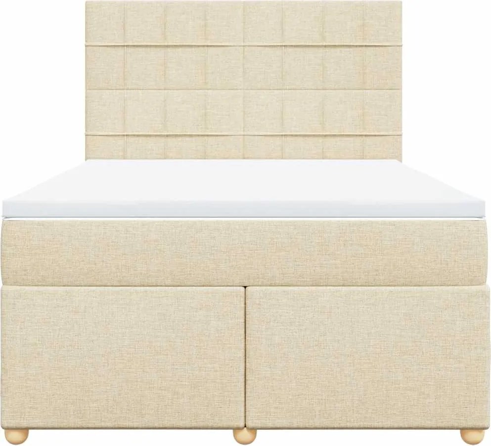 Box spring postel s matrací krémová 140x190 cm textil 3293580
